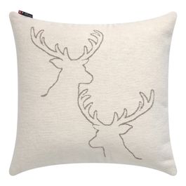 Order Cushion Cover Stag Heads Linear Color Offwhite 50x50cm by David ...